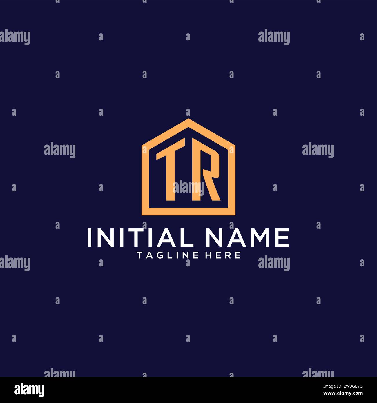Initial TR logo with abstract home shape, modern minimalist realty logo ...
