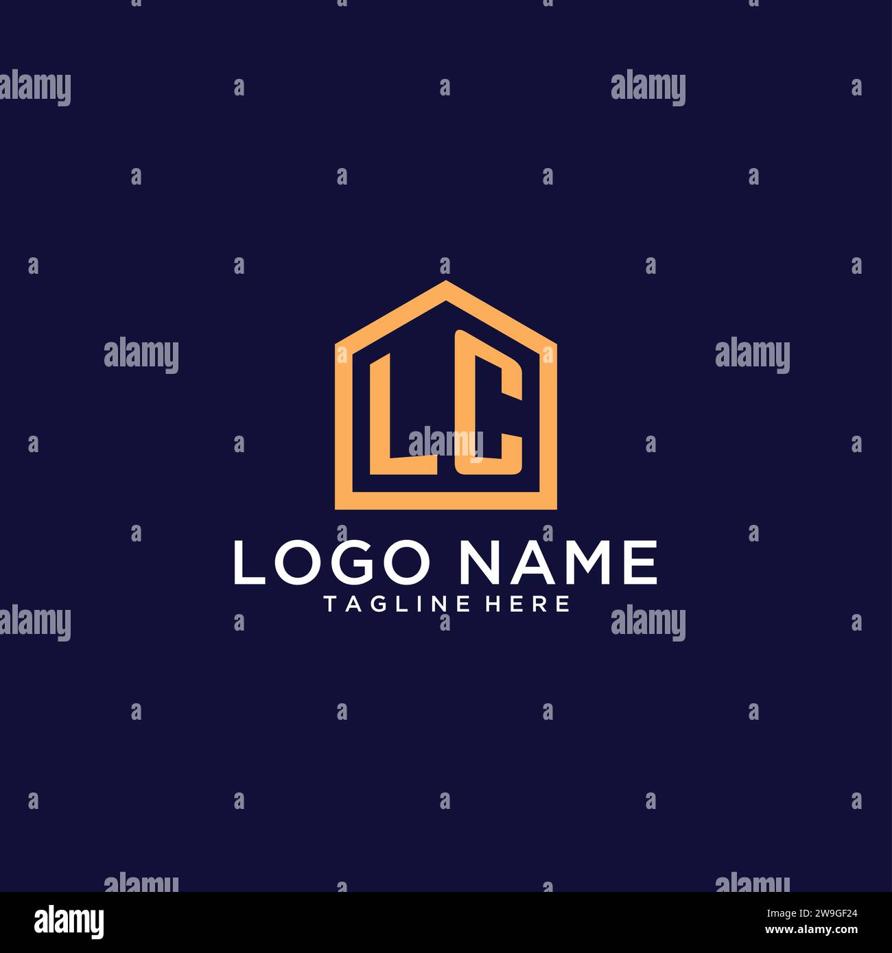 Initial LC logo with abstract home shape, modern minimalist realty logo ...