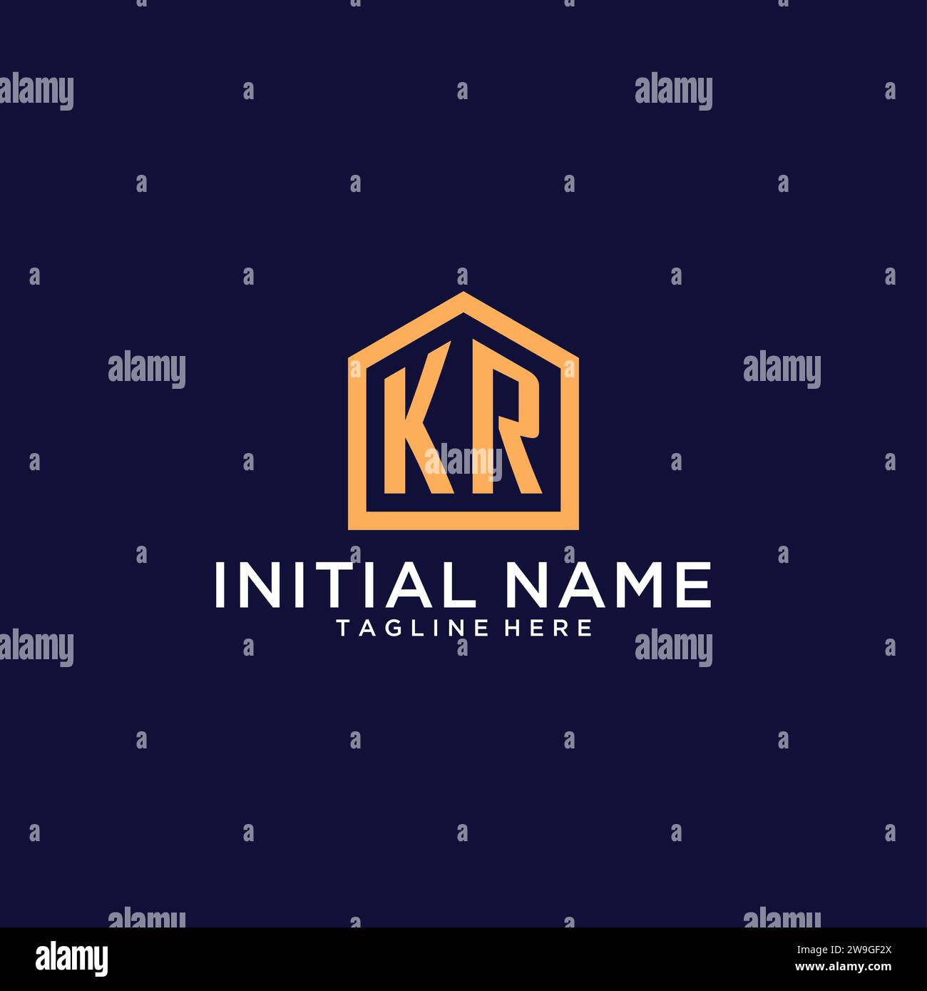 Initial KR logo with abstract home shape, modern minimalist realty logo ...