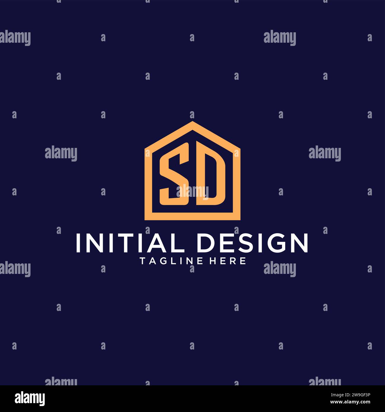 Initial SD logo with abstract home shape, modern minimalist realty logo ...