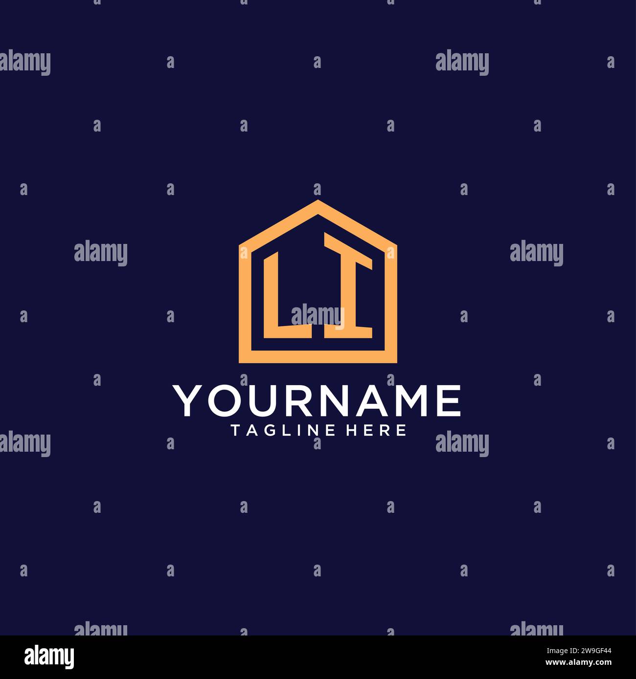 Initial LI logo with abstract home shape, modern minimalist realty logo ...