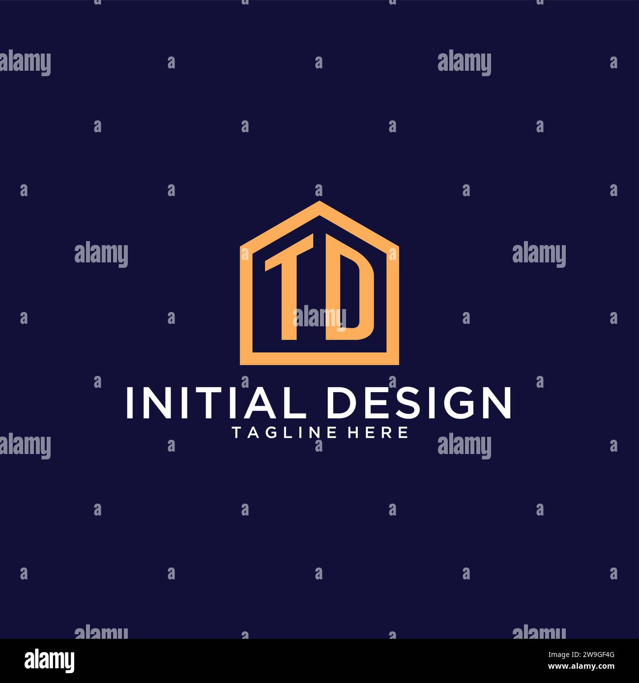 Initial TD logo with abstract home shape, modern minimalist realty logo ...