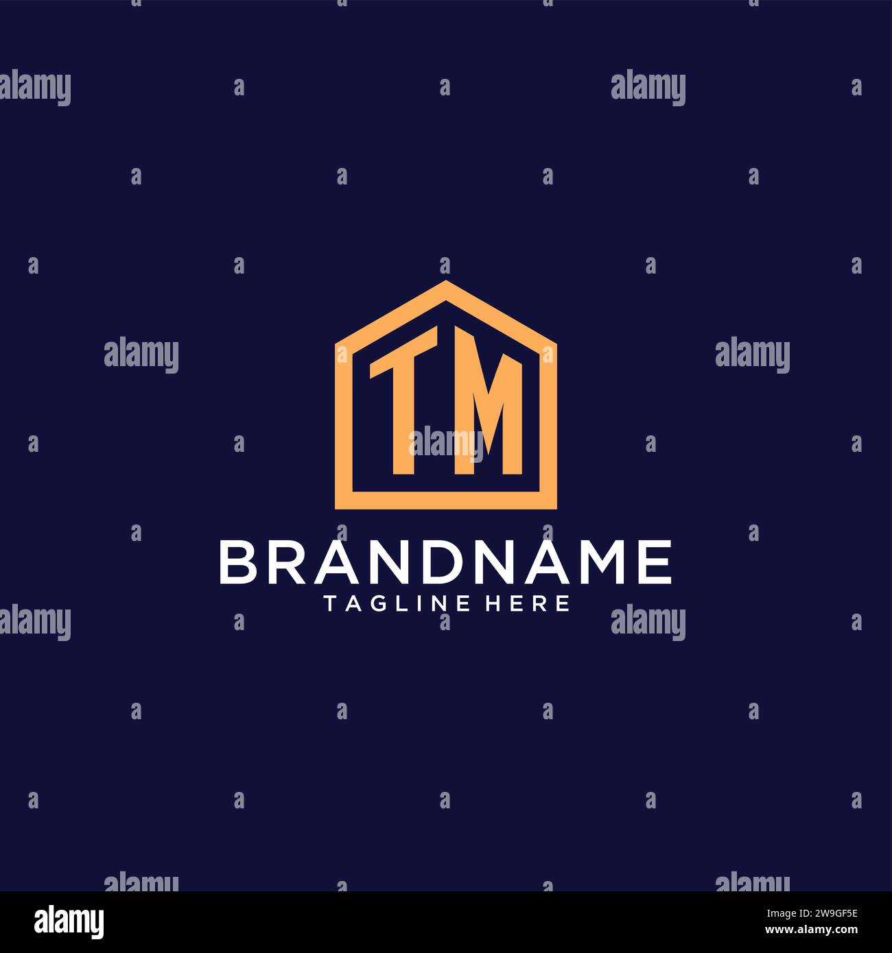 Initial TM logo with abstract home shape, modern minimalist realty logo ...