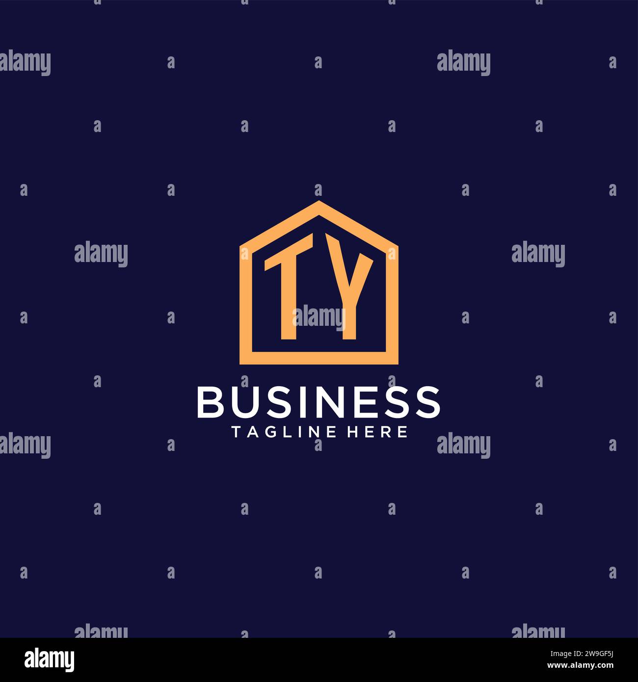 Initial TY logo with abstract home shape, modern minimalist realty logo ...