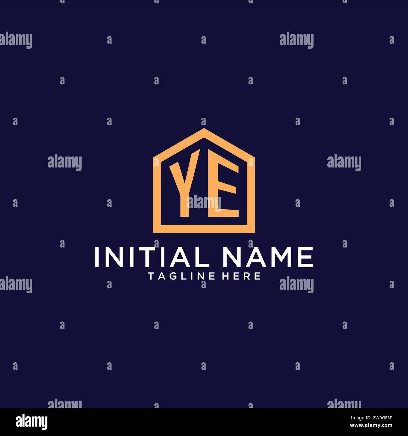 Initial YE logo with abstract home shape, modern minimalist realty logo ...