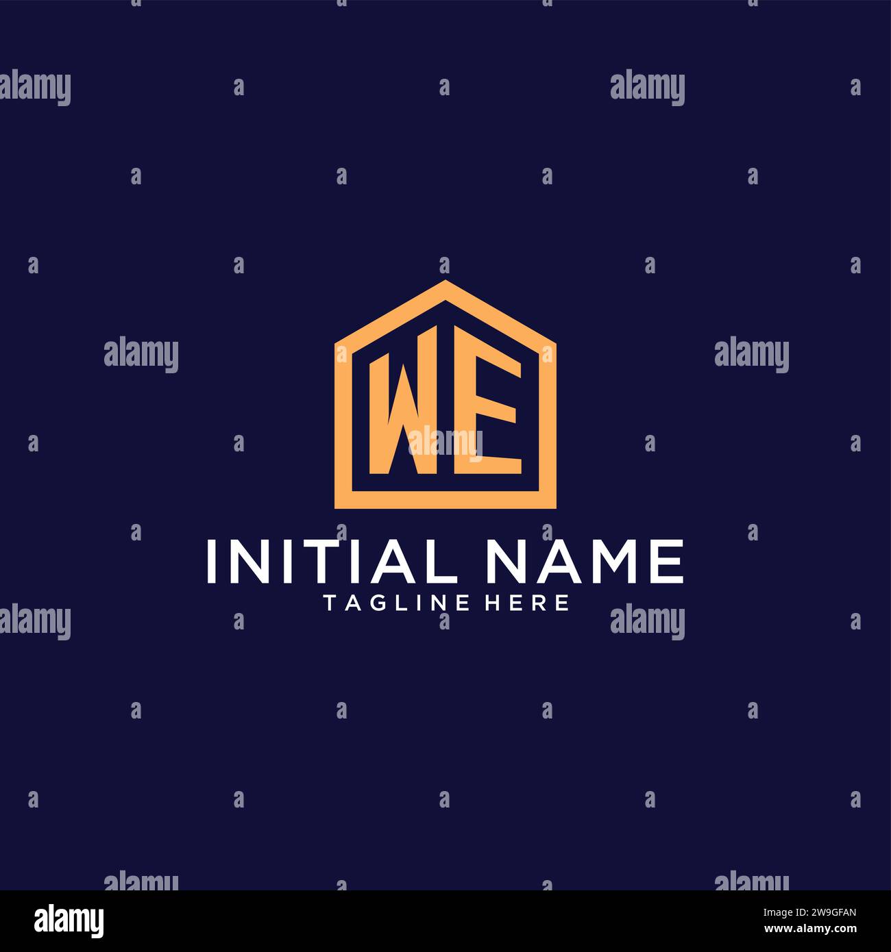 Initial WE logo with abstract home shape, modern minimalist realty logo ...