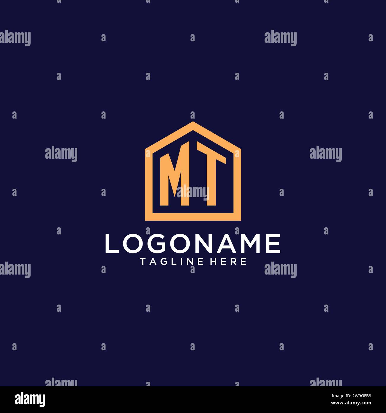 Initial MT logo with abstract home shape, modern minimalist realty logo design ideas vector ...