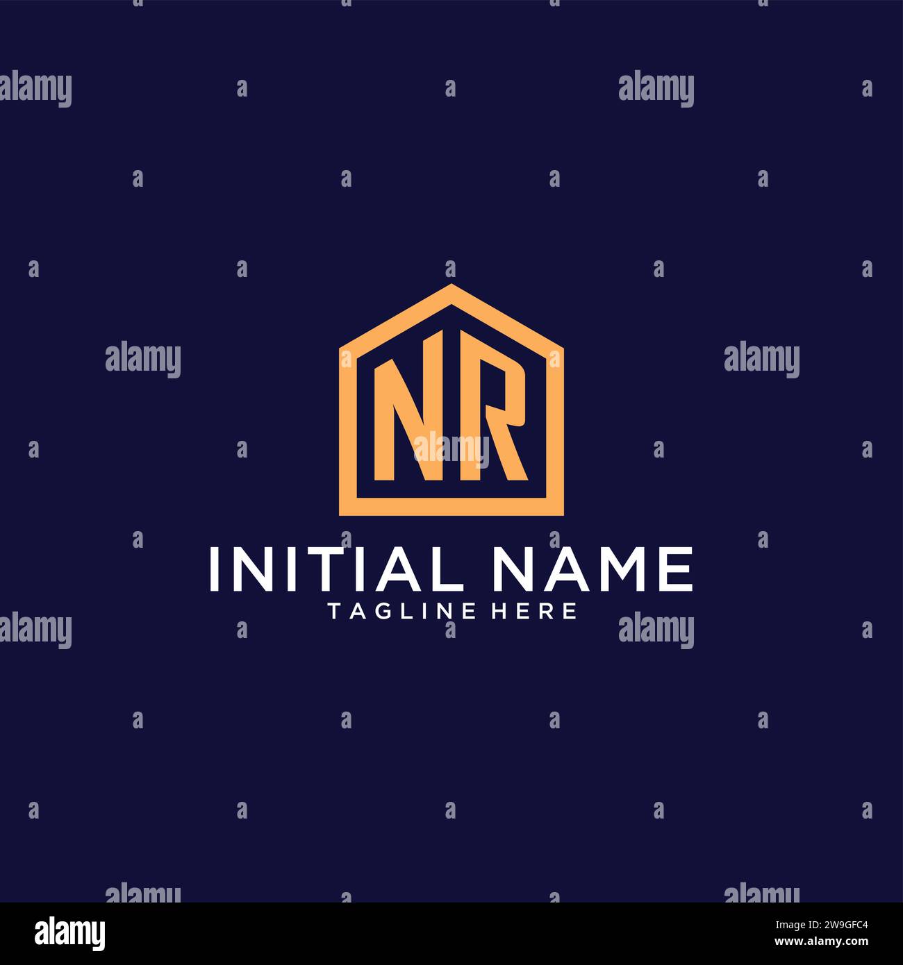 Initial NR logo with abstract home shape, modern minimalist realty logo ...