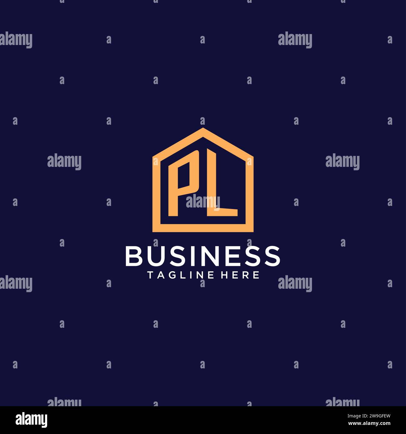 Initial PL logo with abstract home shape, modern minimalist realty logo ...