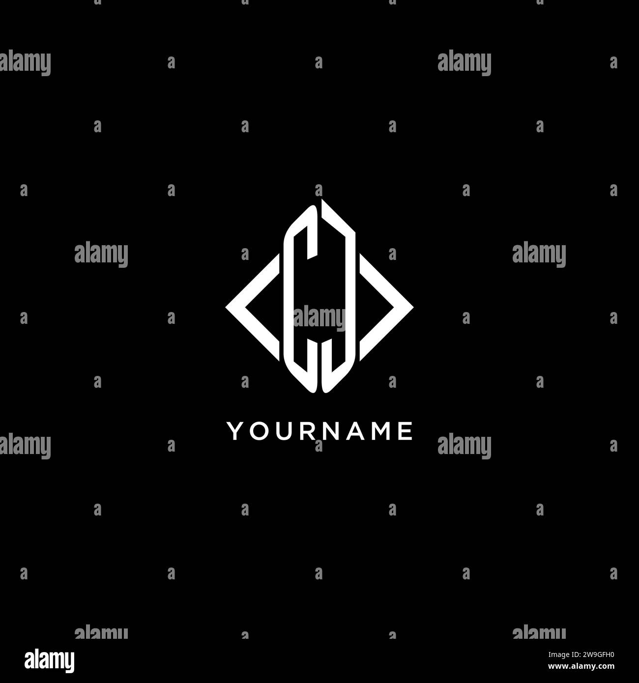 CJ initial monogram with rhombus shape logo design ideas Stock Vector ...
