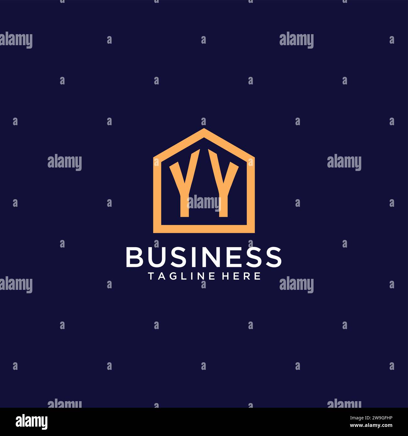 Initial YY logo with abstract home shape, modern minimalist realty logo design ideas vector ...