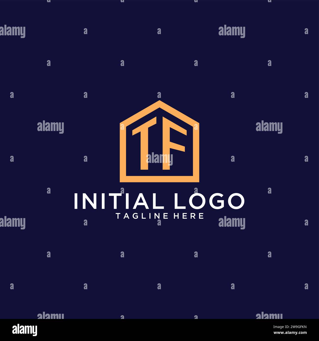 Initial TF logo with abstract home shape, modern minimalist realty logo ...