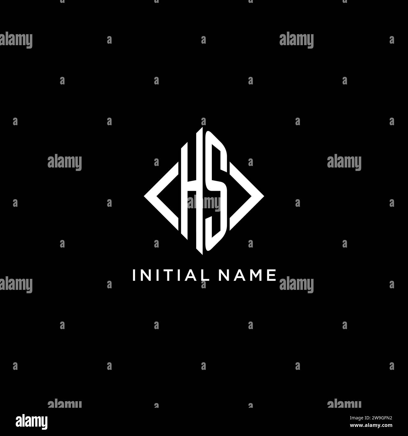 HS initial monogram with rhombus shape logo design ideas Stock Vector ...