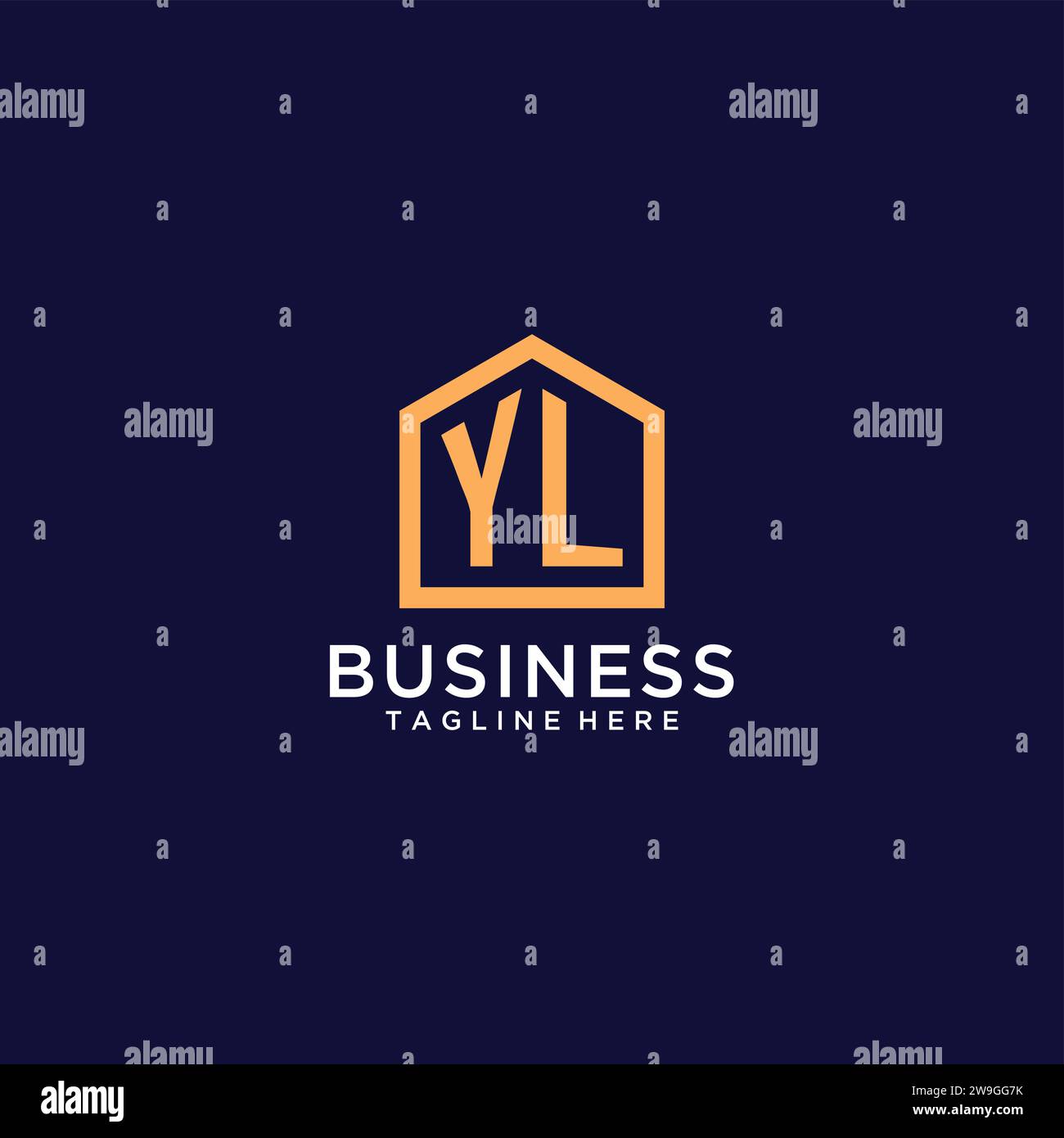 Initial YL logo with abstract home shape, modern minimalist realty logo ...