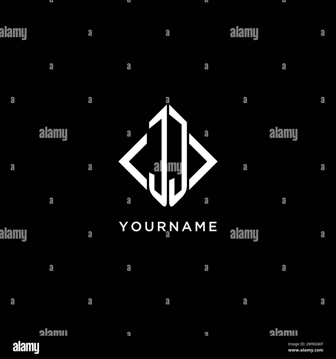 JJ initial monogram with rhombus shape logo design ideas Stock Vector ...