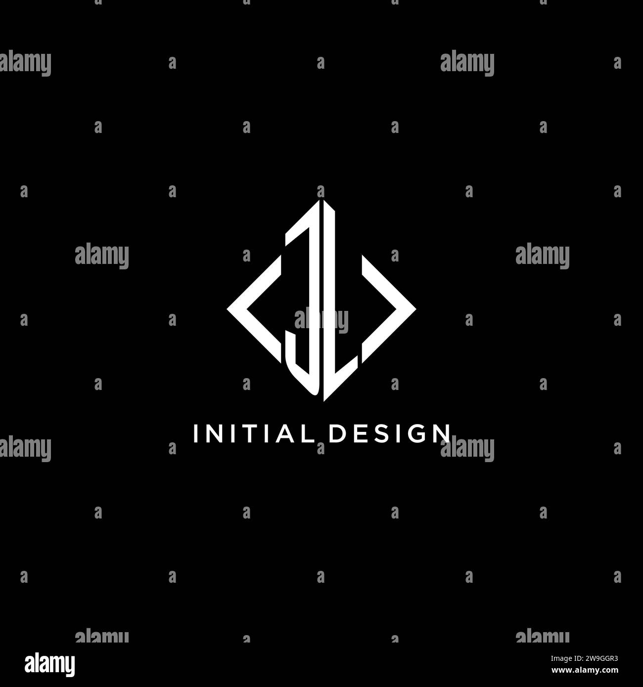 JL initial monogram with rhombus shape logo design ideas Stock Vector ...