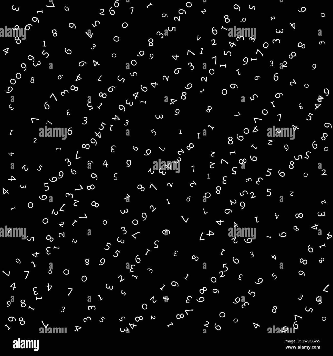 Falling Numbers Big Data Concept Binary White Random Flying Digits