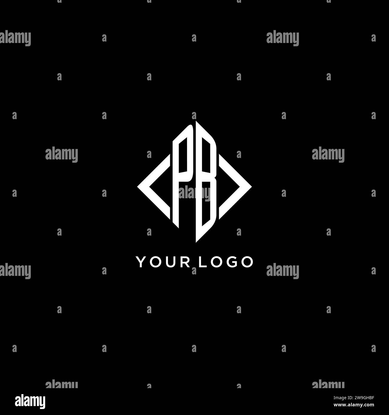 PB initial monogram with rhombus shape logo design ideas Stock Vector ...