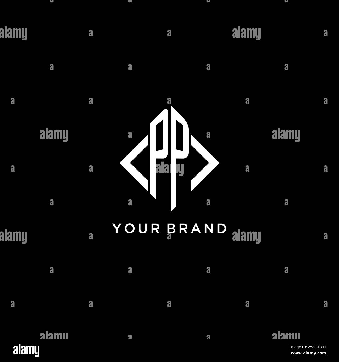 PP initial monogram with rhombus shape logo design ideas Stock Vector ...