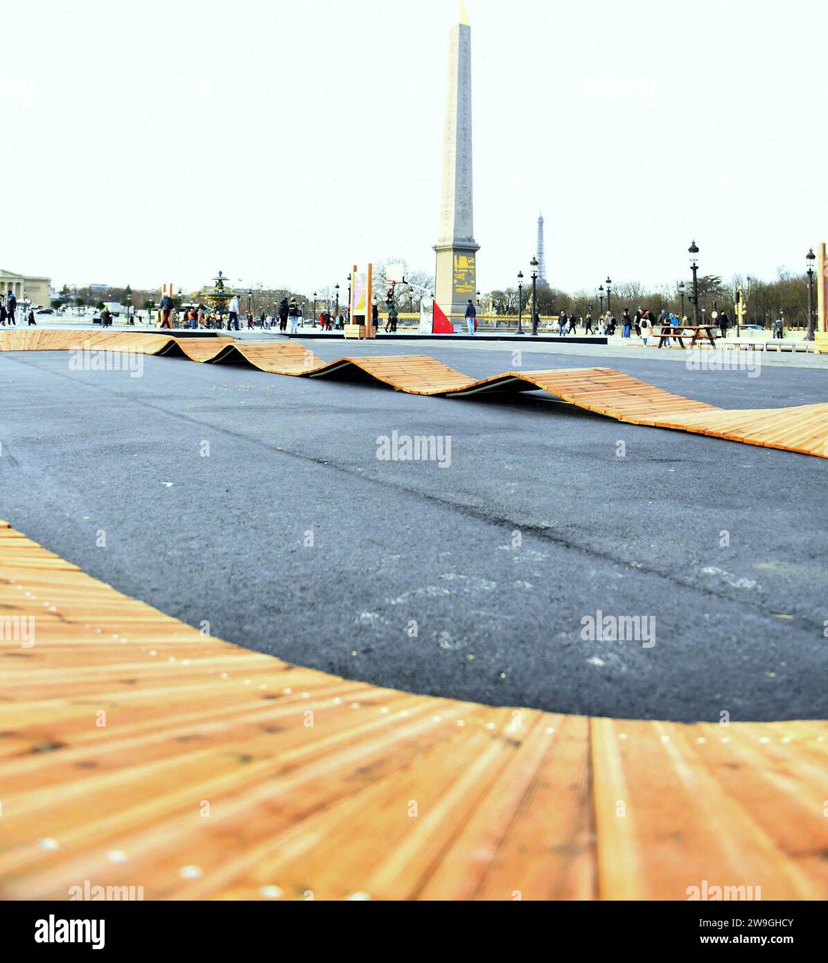 The Concorde Park is inaugurated on December 27, 2023 in Paris, France ...