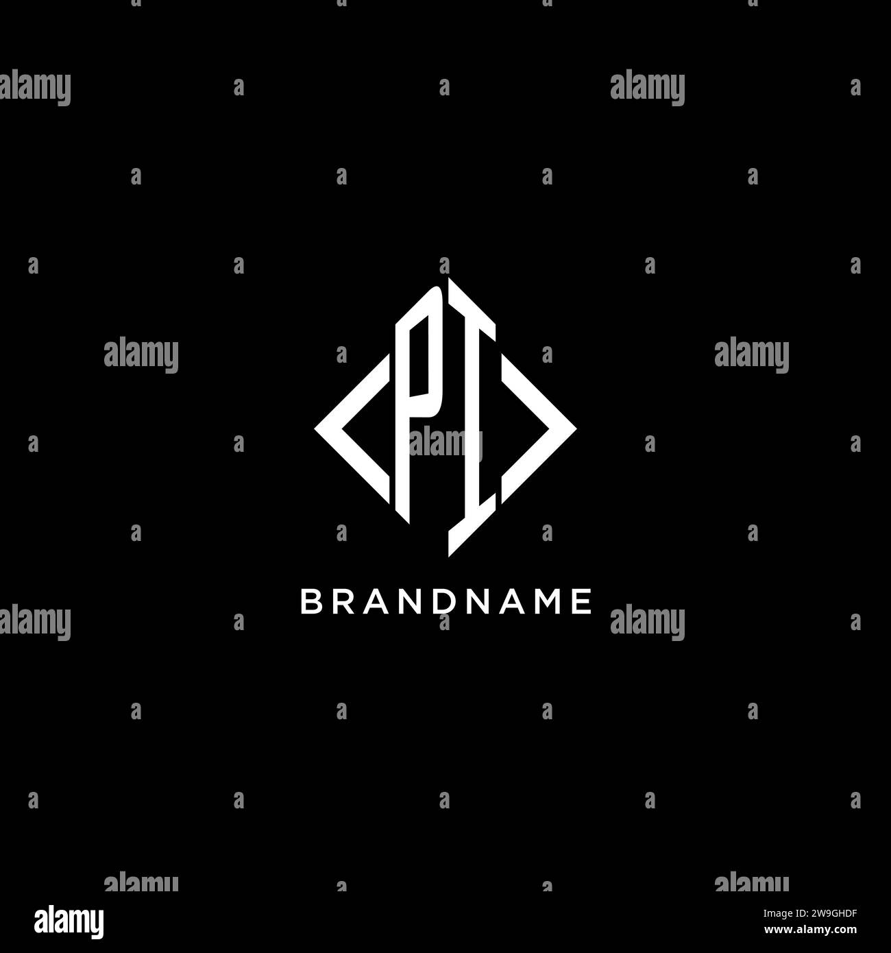 PI initial monogram with rhombus shape logo design ideas Stock Vector ...