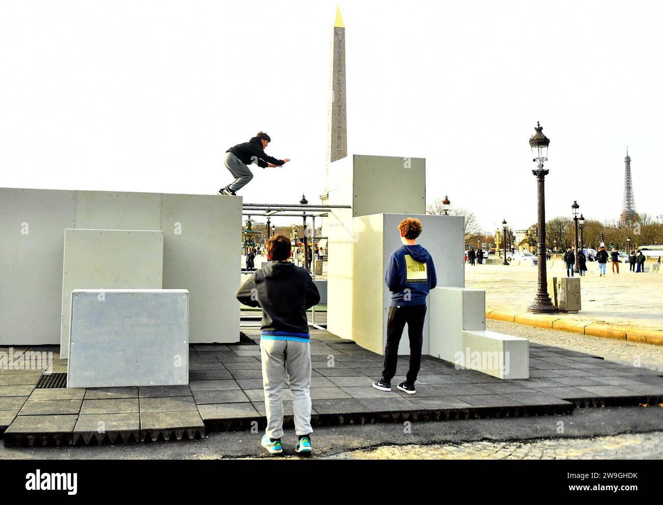 The Concorde Park is inaugurated on December 27, 2023 in Paris, France ...