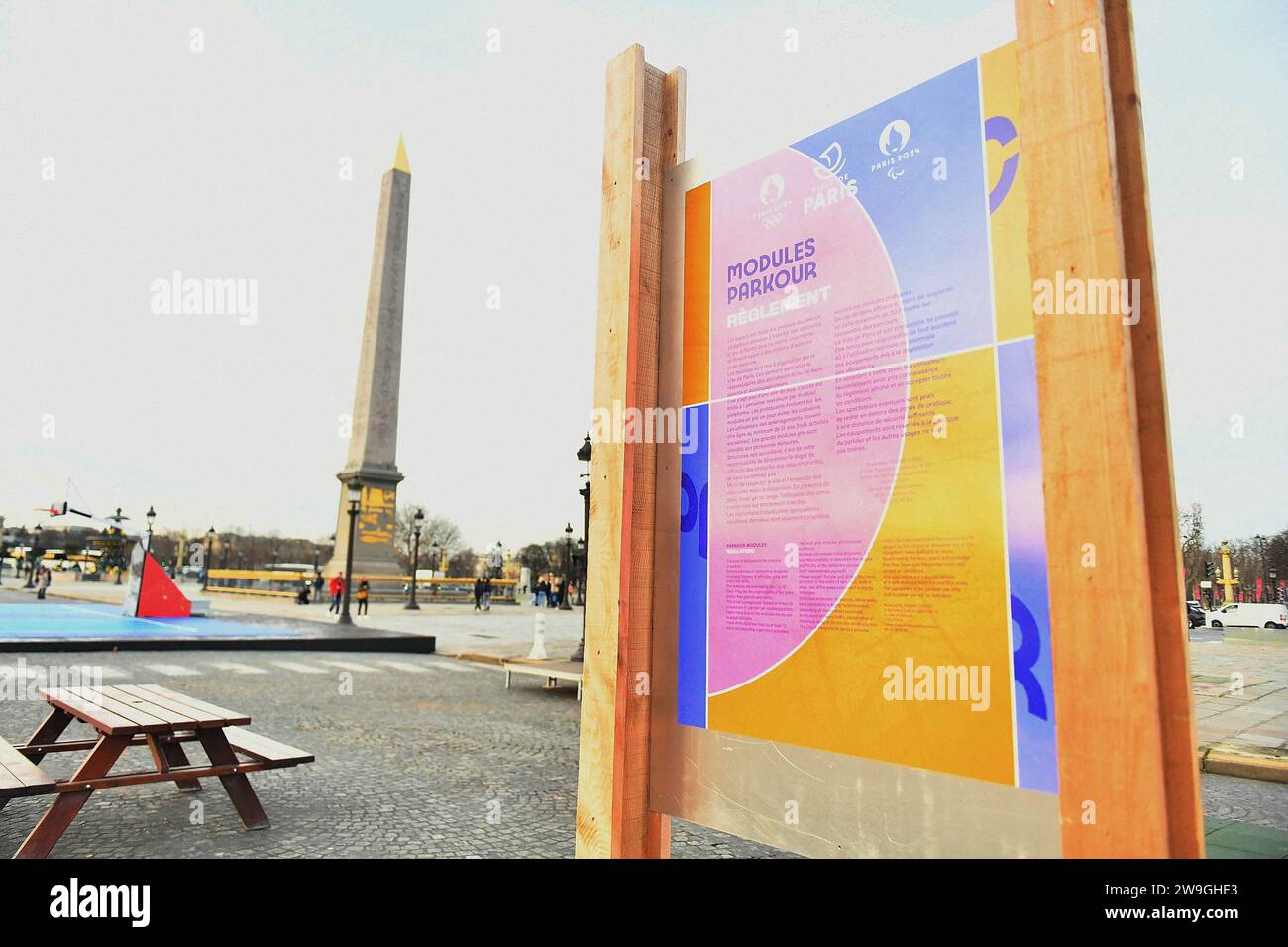 The Concorde Park is inaugurated on December 27, 2023 in Paris, France ...