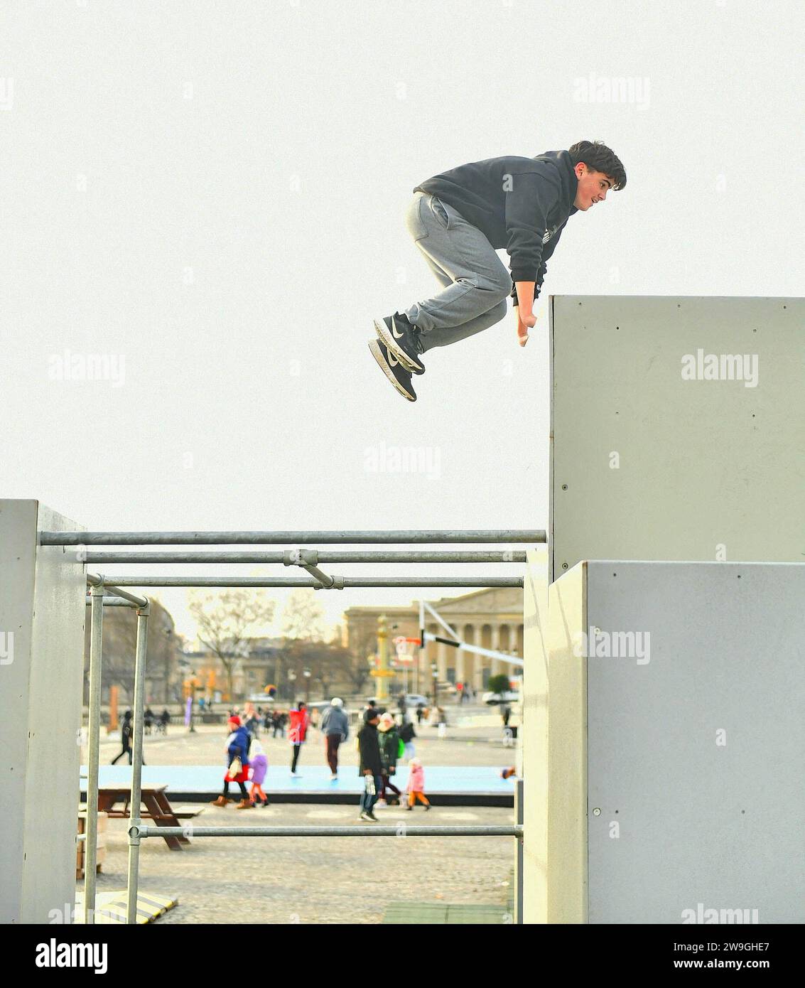 The Concorde Park is inaugurated on December 27, 2023 in Paris, France ...