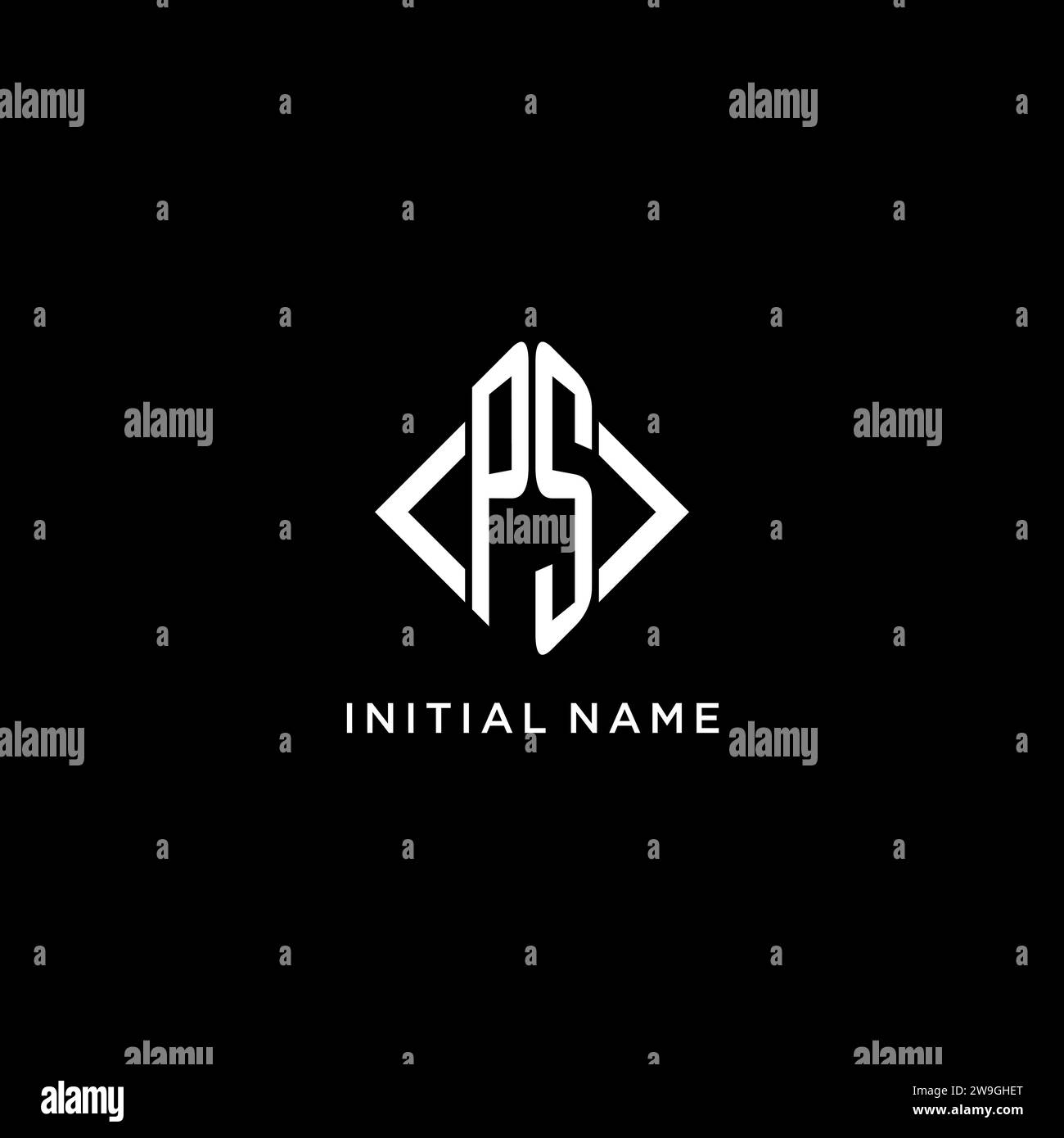 PS initial monogram with rhombus shape logo design ideas Stock Vector Image & Art - Alamy