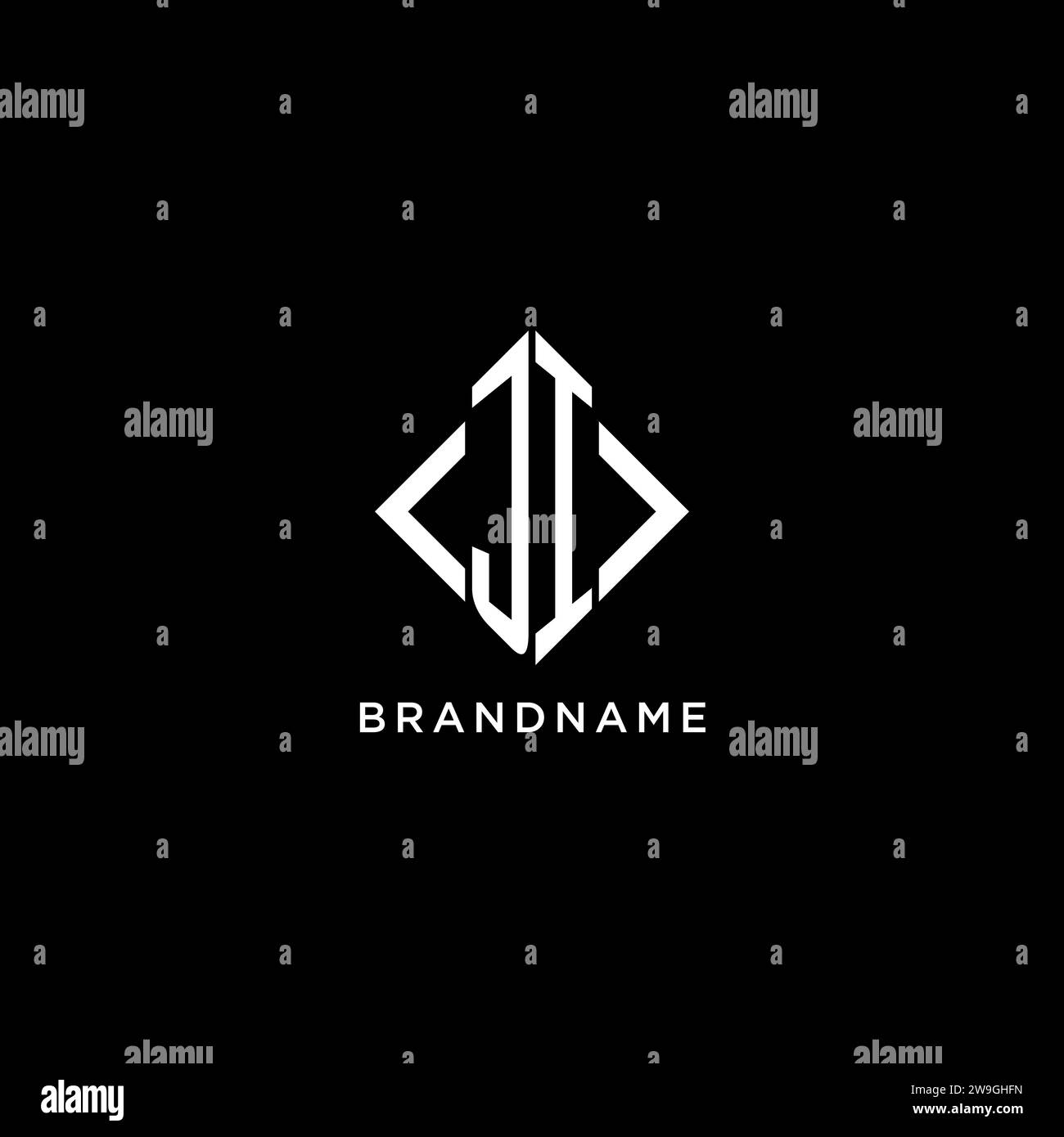 JI initial monogram with rhombus shape logo design ideas Stock Vector ...