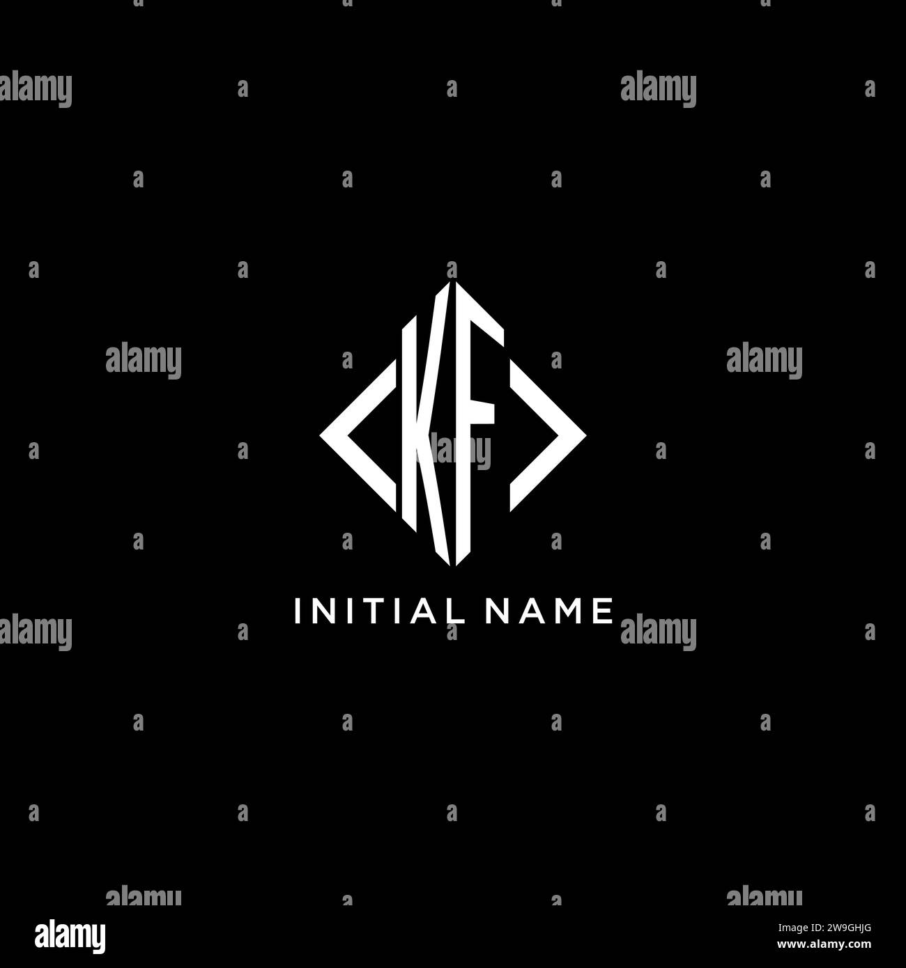 KF initial monogram with rhombus shape logo design ideas Stock Vector Image & Art - Alamy