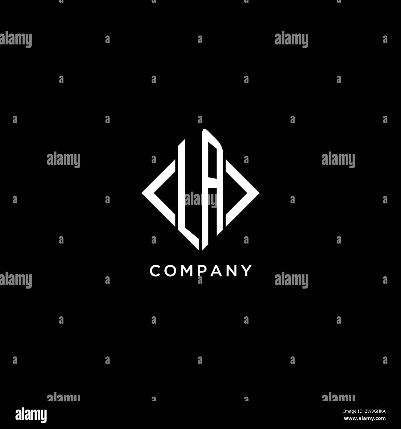 LA initial monogram with rhombus shape logo design ideas Stock Vector ...