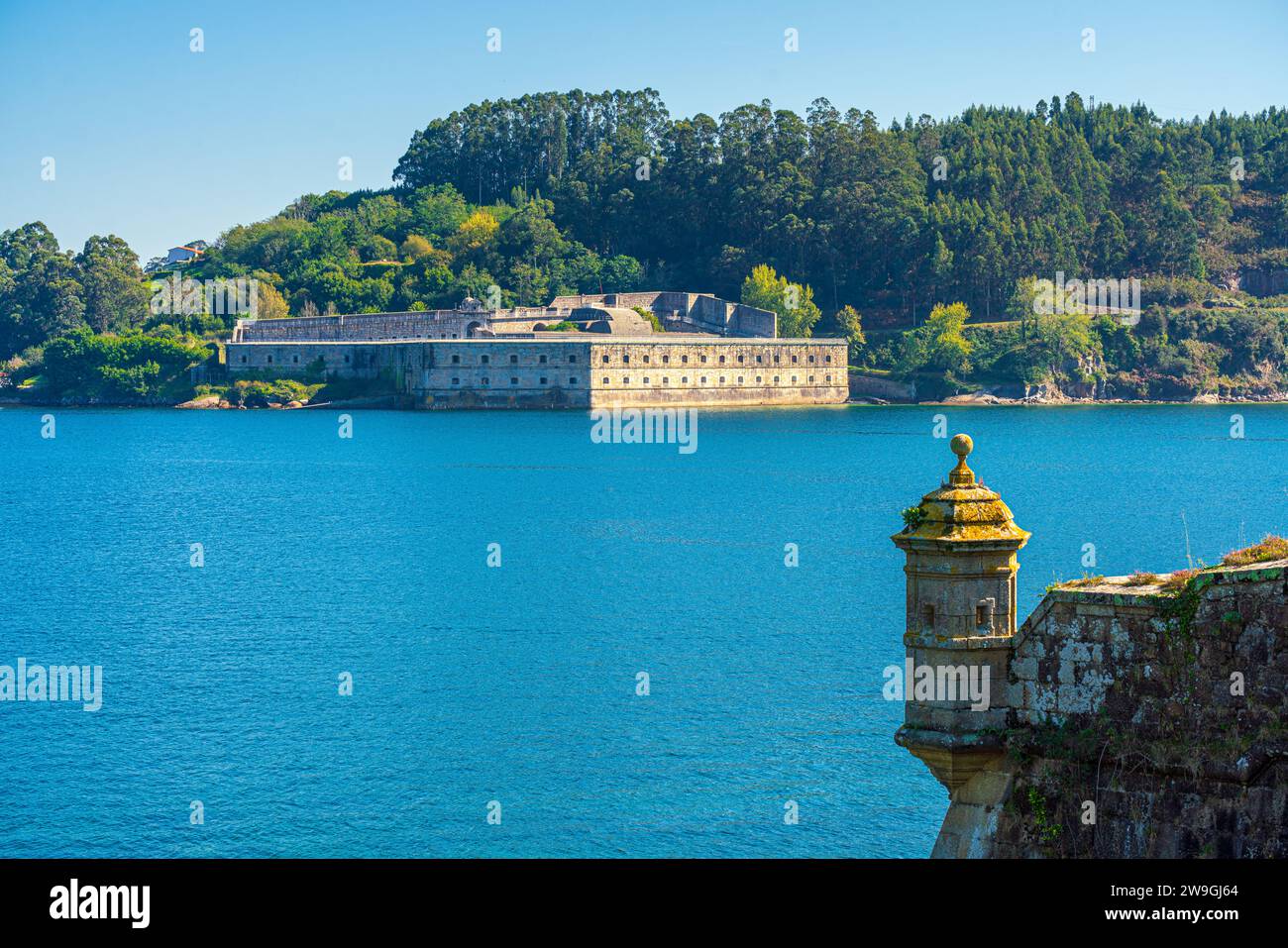 Scenic view of Ria de Ferrol in Galicia, Spain, featuring the Palma and ...