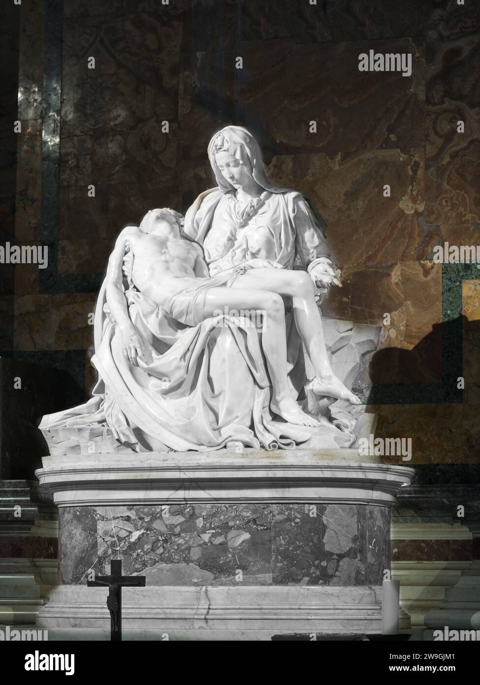 The pieta, a marble statue of the dead Jesus Christ in the arms of his ...