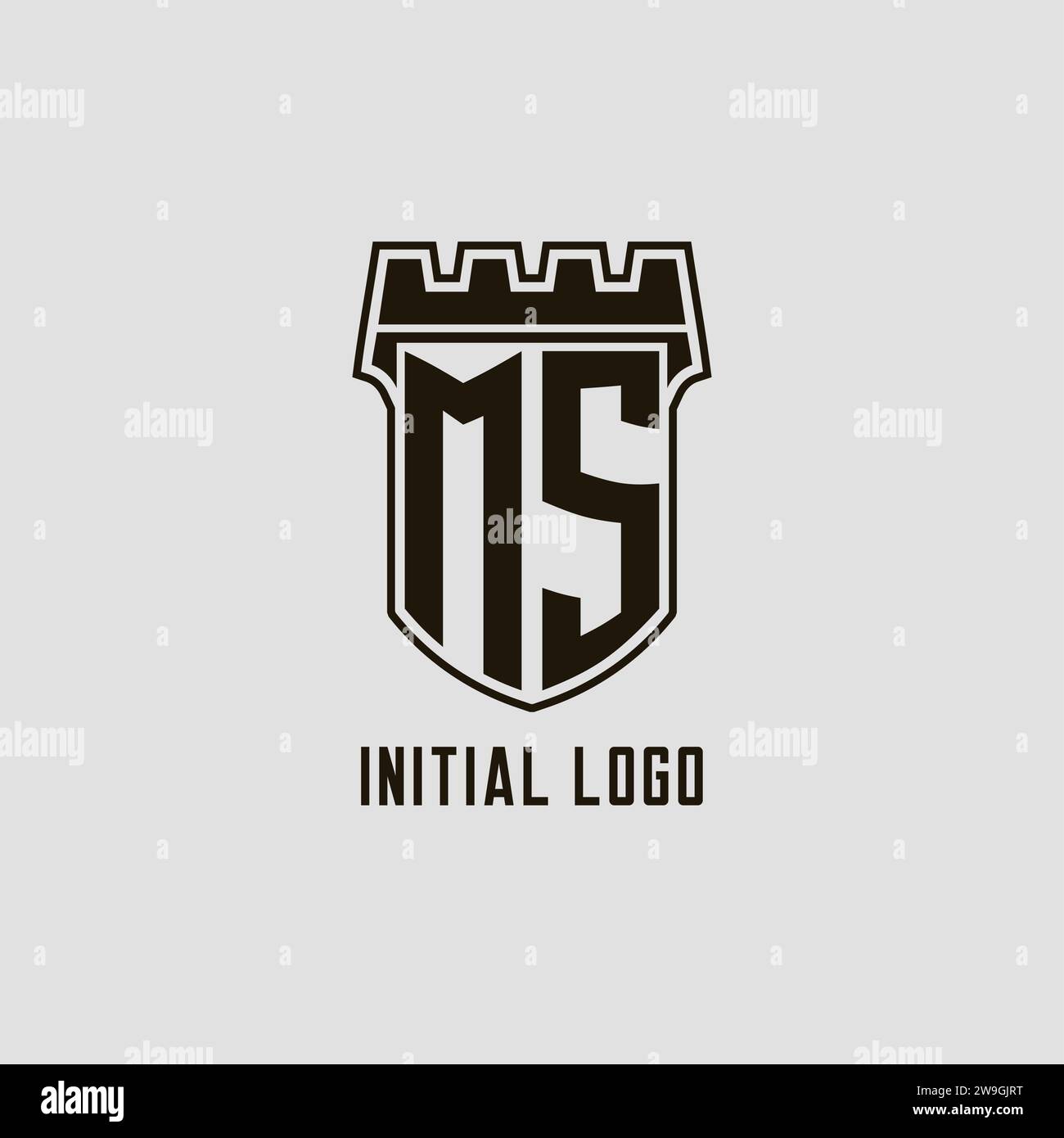 Monogram MS with shield fortress logo design style vector graphic Stock Vector Image & Art - Alamy