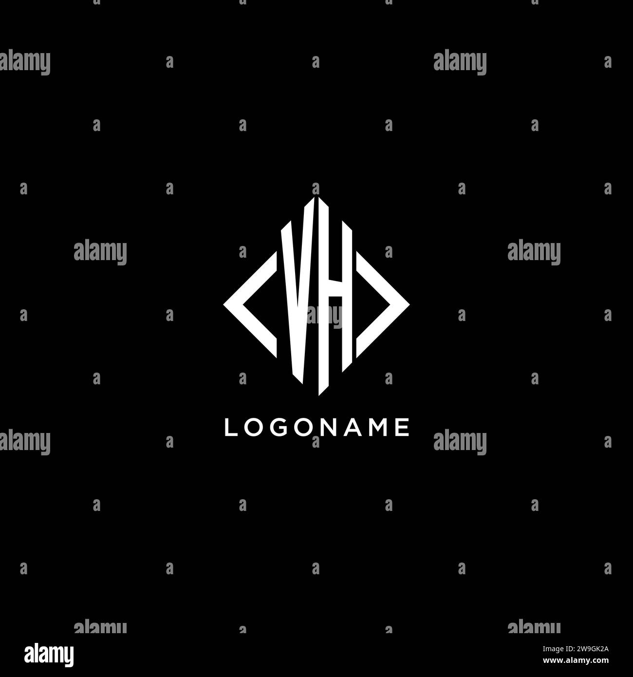 VH initial monogram with rhombus shape logo design ideas Stock Vector ...