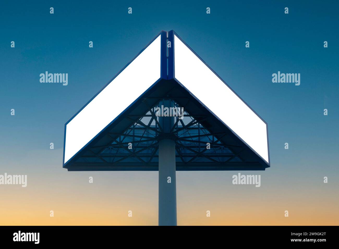 Big triangular billboard with blank panels Stock Photo - Alamy
