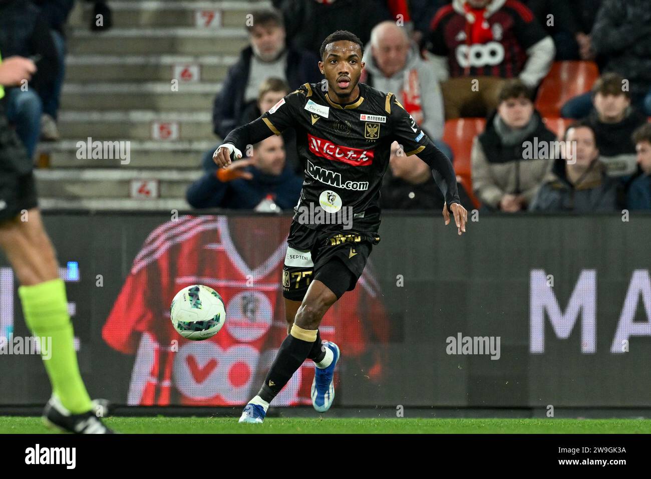 Liege, Belgium. 27th Dec, 2023. Eric Bocat (77) of STVV pictured during ...