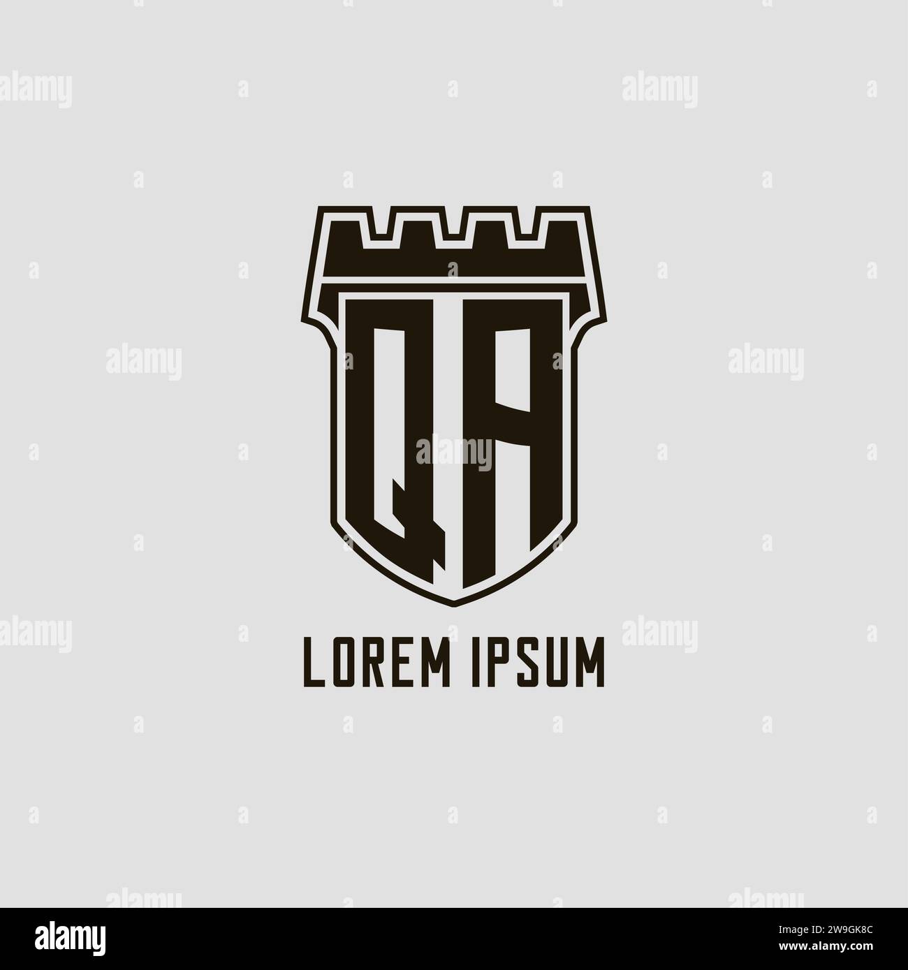 Monogram QA with shield fortress logo design style vector graphic Stock Vector Image & Art - Alamy