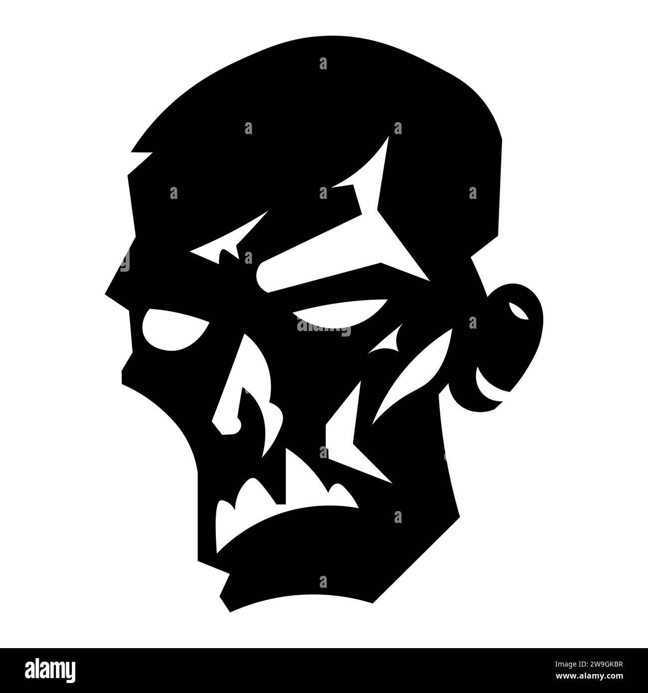 Zombie black vector icon on white background Stock Vector Image & Art ...