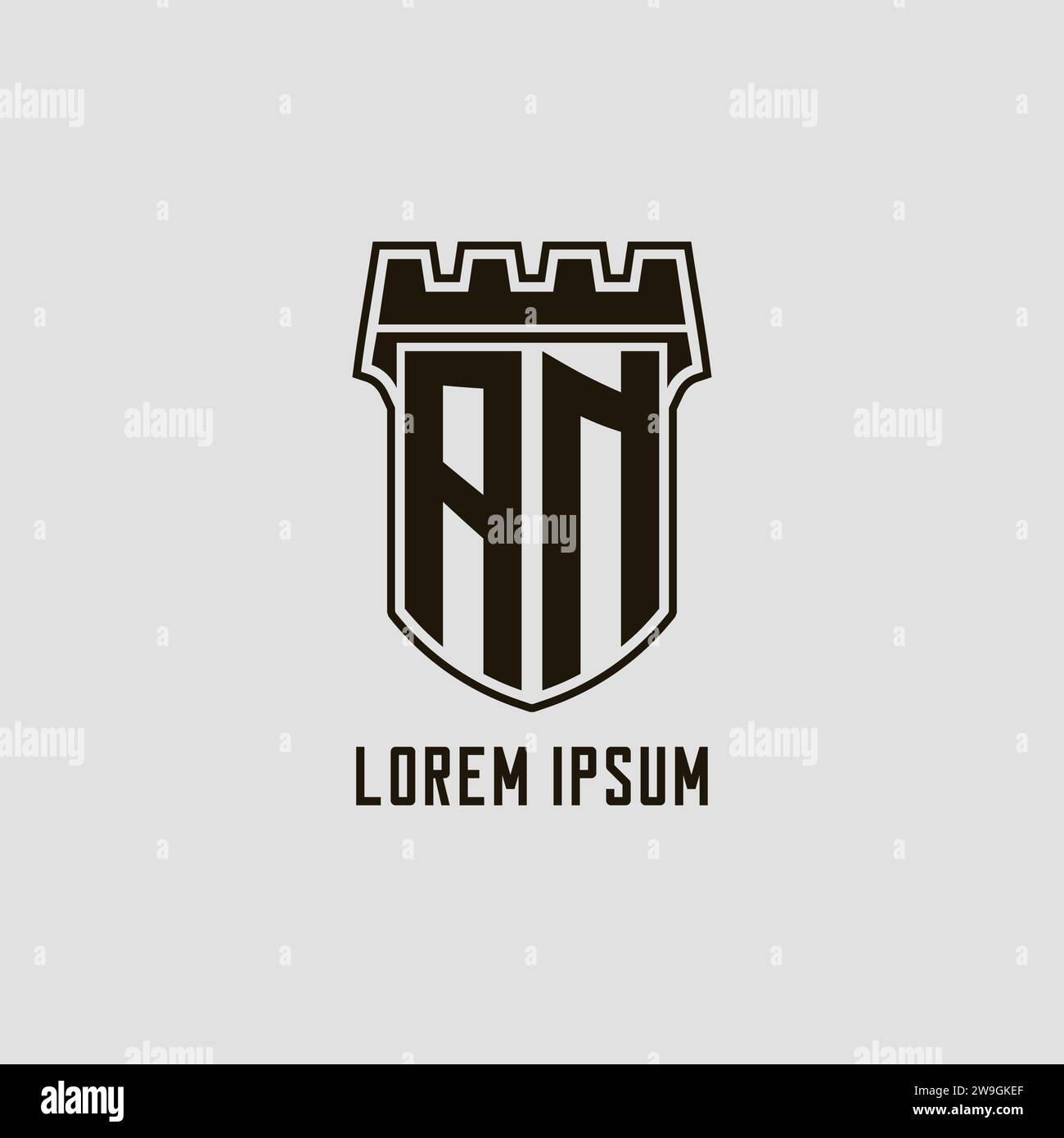 Emblem fortress logo simple Stock Vector Images - Alamy