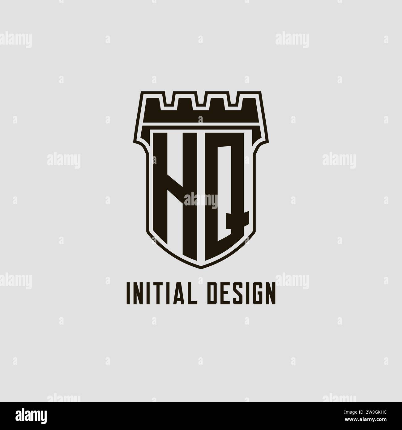 Monogram HQ with shield fortress logo design style vector graphic Stock Vector Image & Art - Alamy