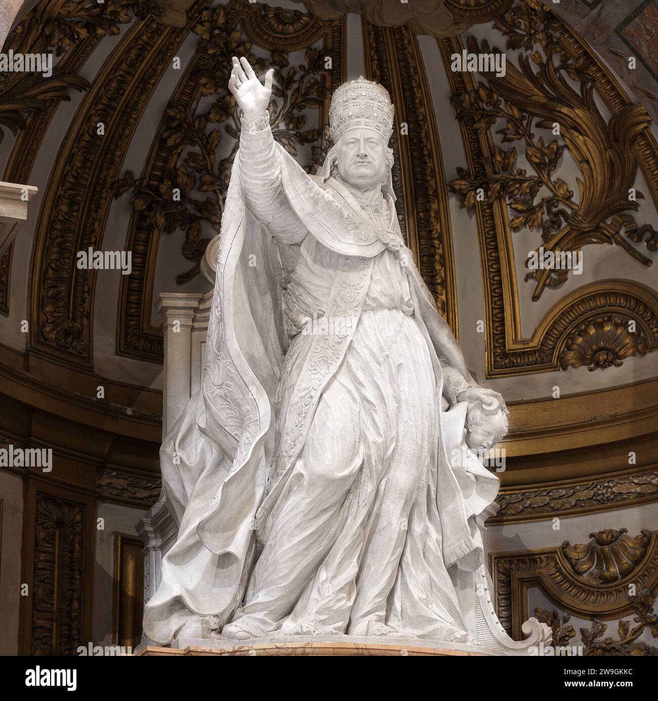 Statue, of Pope Benedict XIV, in St Peter's basilica, Vatican, Rome ...