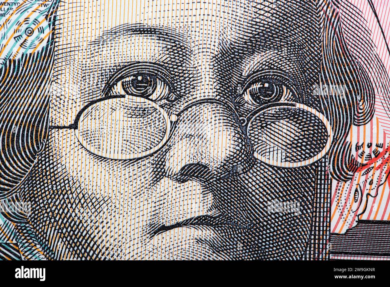 Mary Reibey a closeup portrait from Australian money - Dollar Stock ...