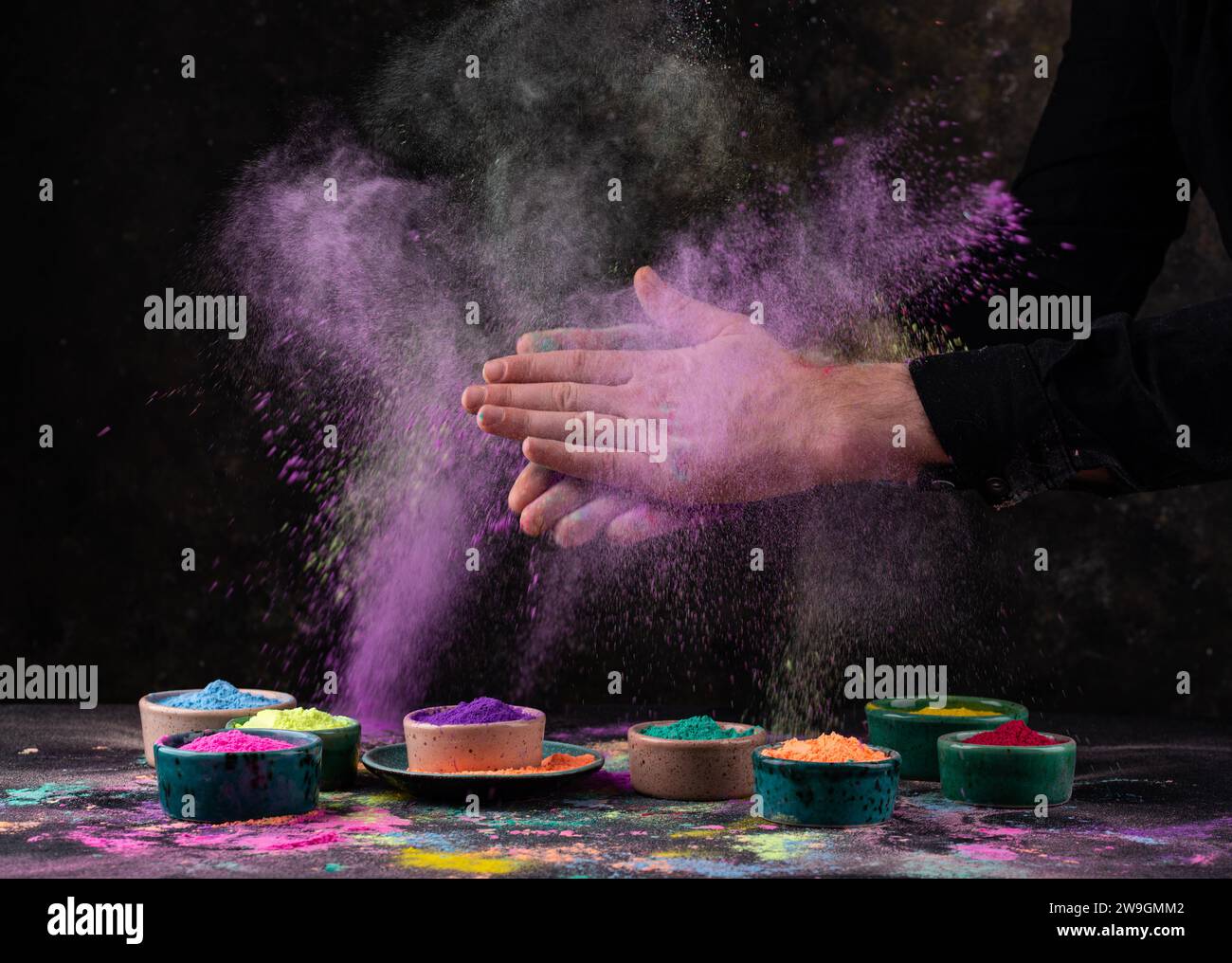 Gulal colors for Indian Holi festival Stock Photo - Alamy