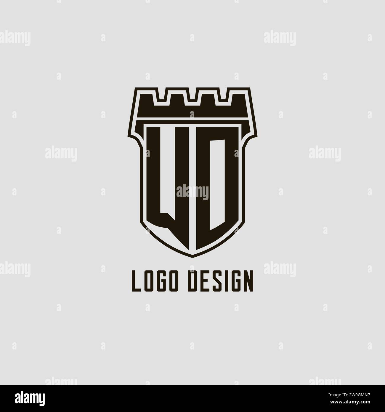 Monogram WO with shield fortress logo design style vector graphic Stock Vector Image & Art - Alamy