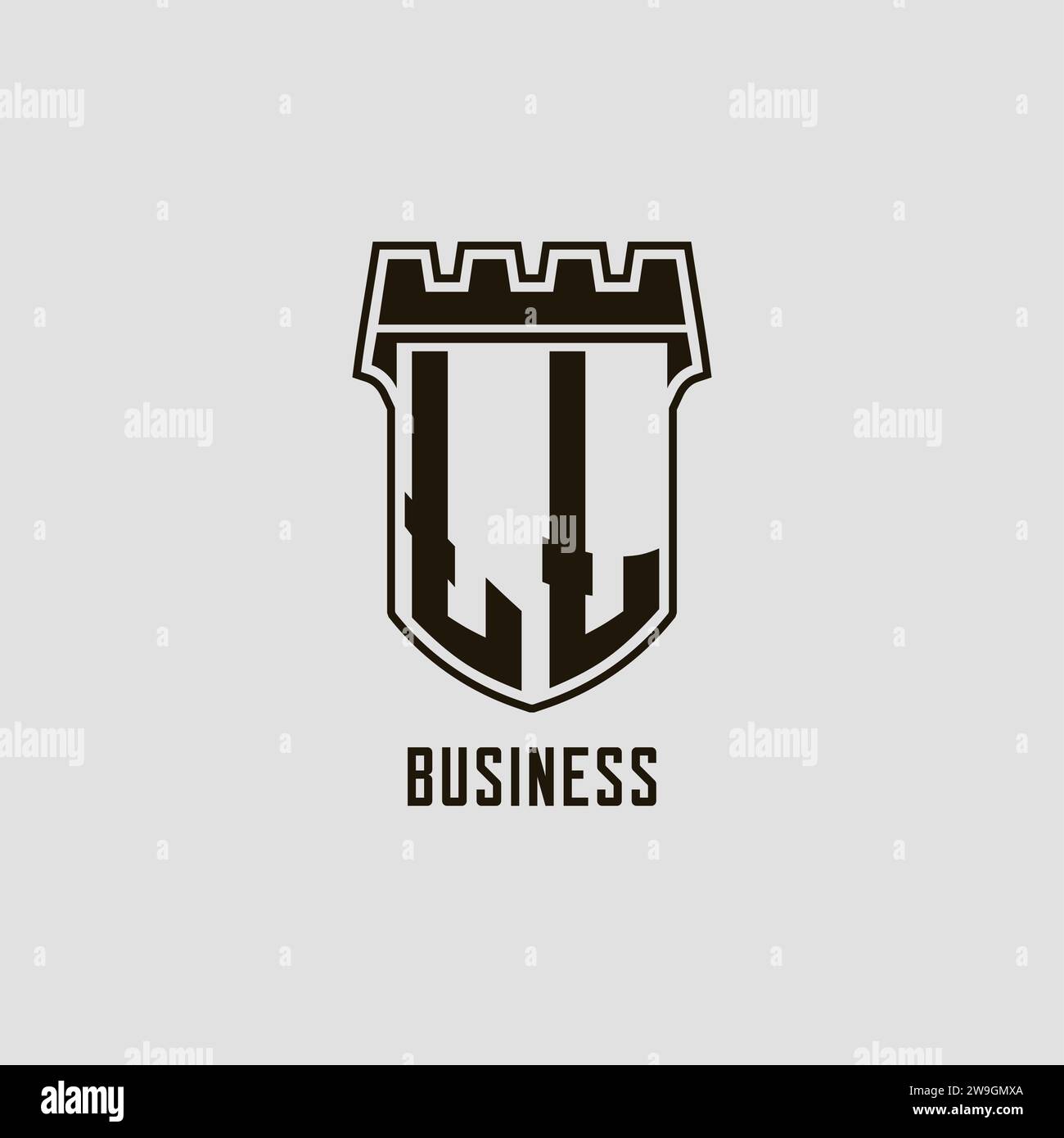 Monogram LL with shield fortress logo design style vector graphic Stock Vector Image & Art - Alamy
