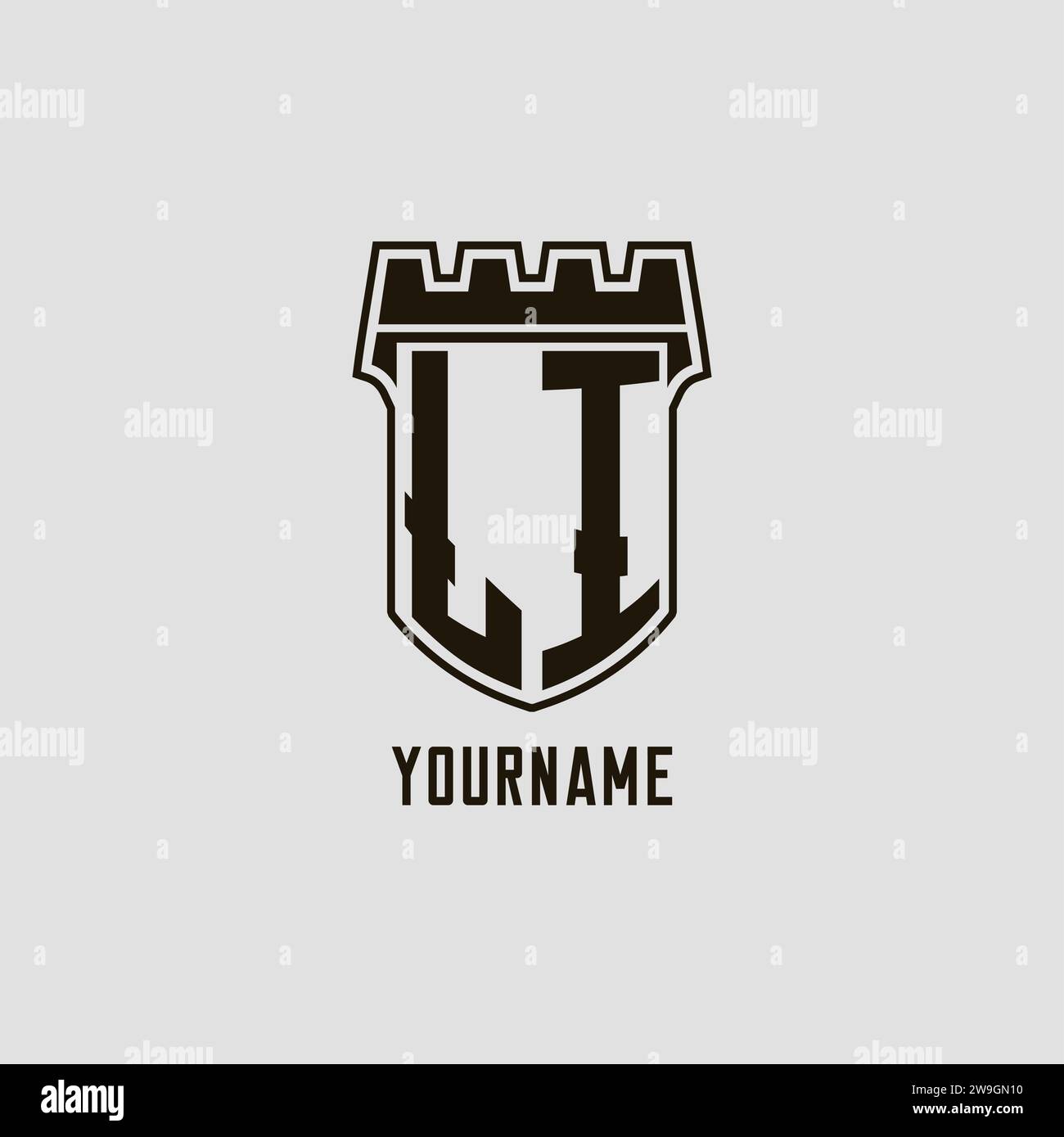 Monogram LI with shield fortress logo design style vector graphic Stock Vector Image & Art - Alamy