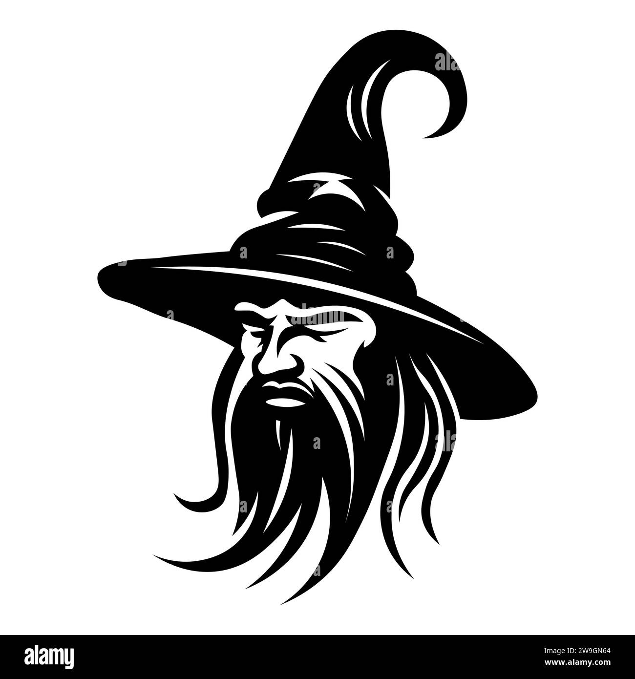 Wizard black vector icon on white background Stock Vector Image & Art ...
