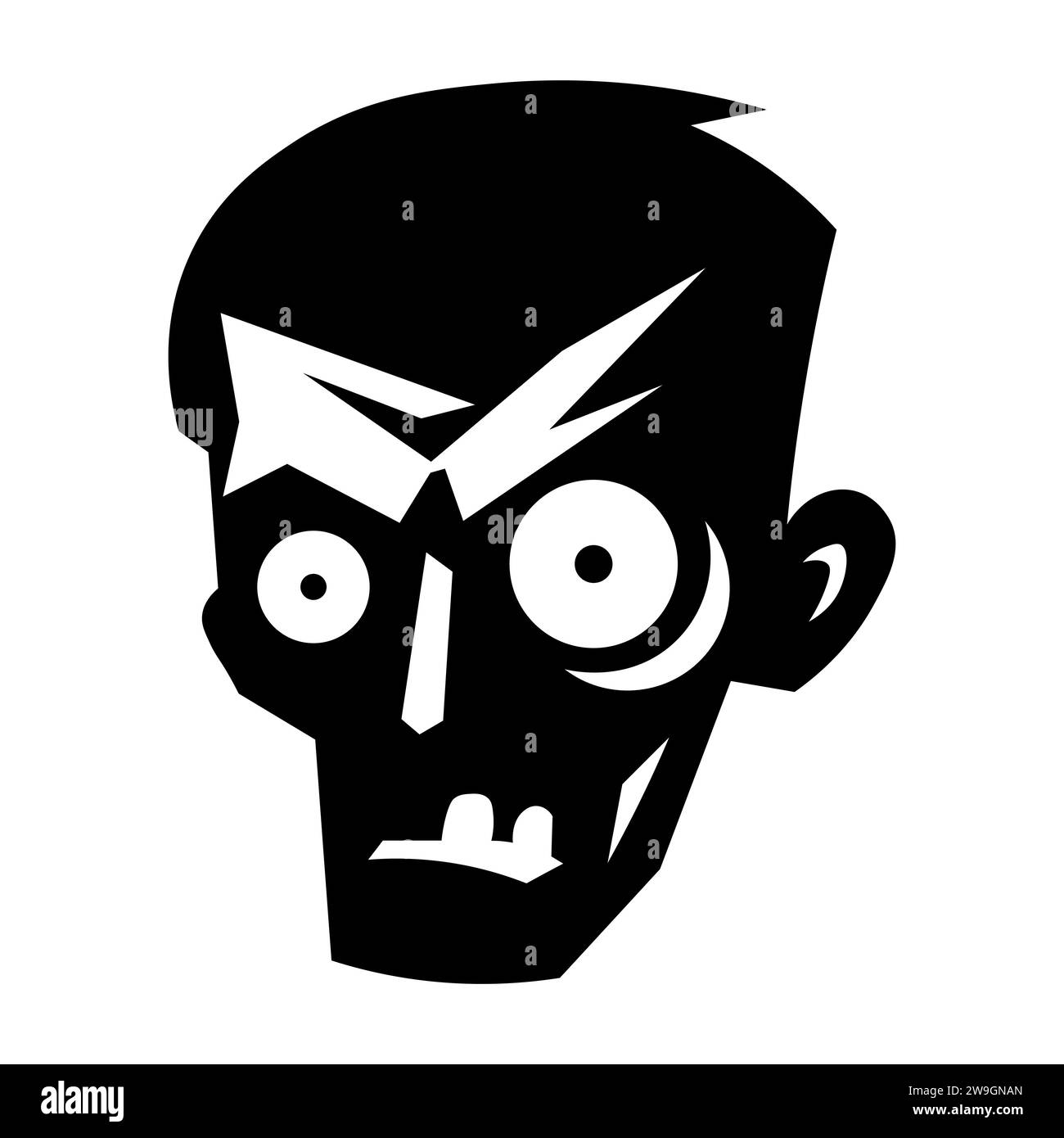 Zombie black vector icon on white background Stock Vector Image & Art ...
